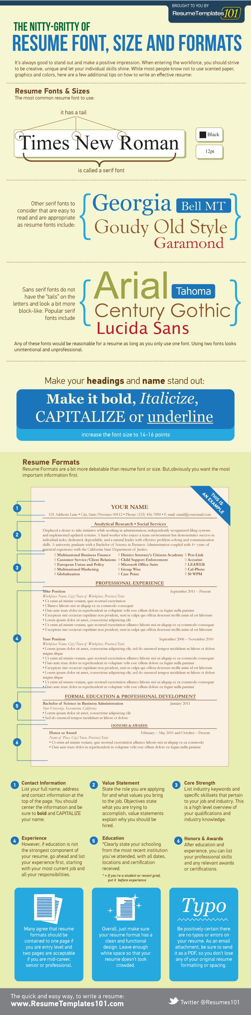 Best Fonts And Proper Font Size For Resumes BrandonGaille
