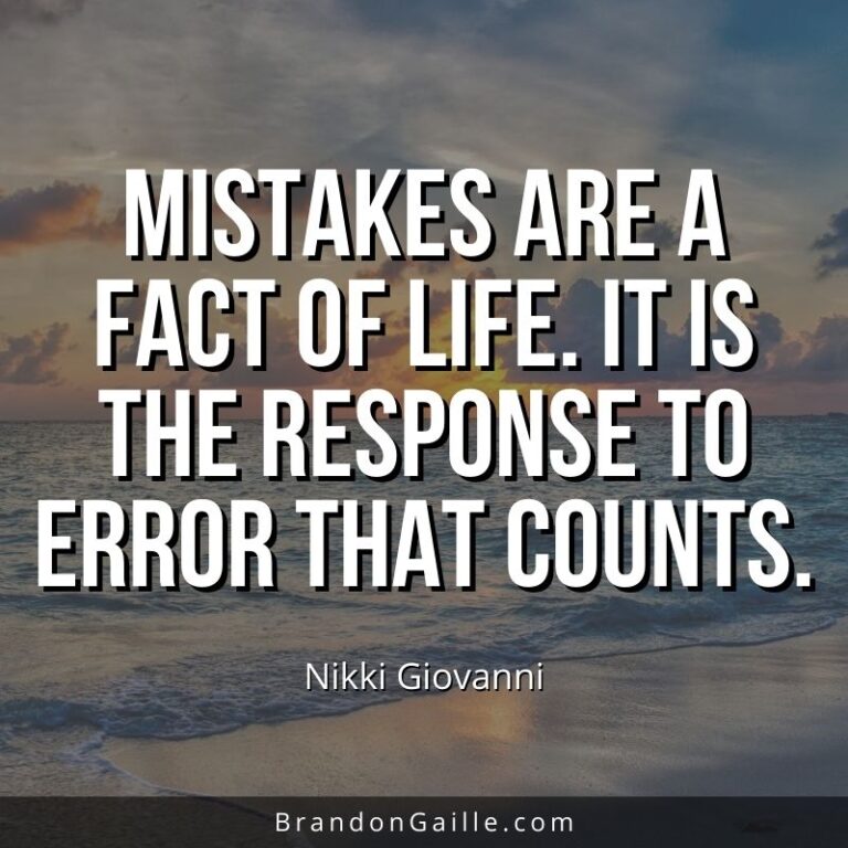 100 Short Quotes About Mistakes in Life [with Images] - BrandonGaille.com